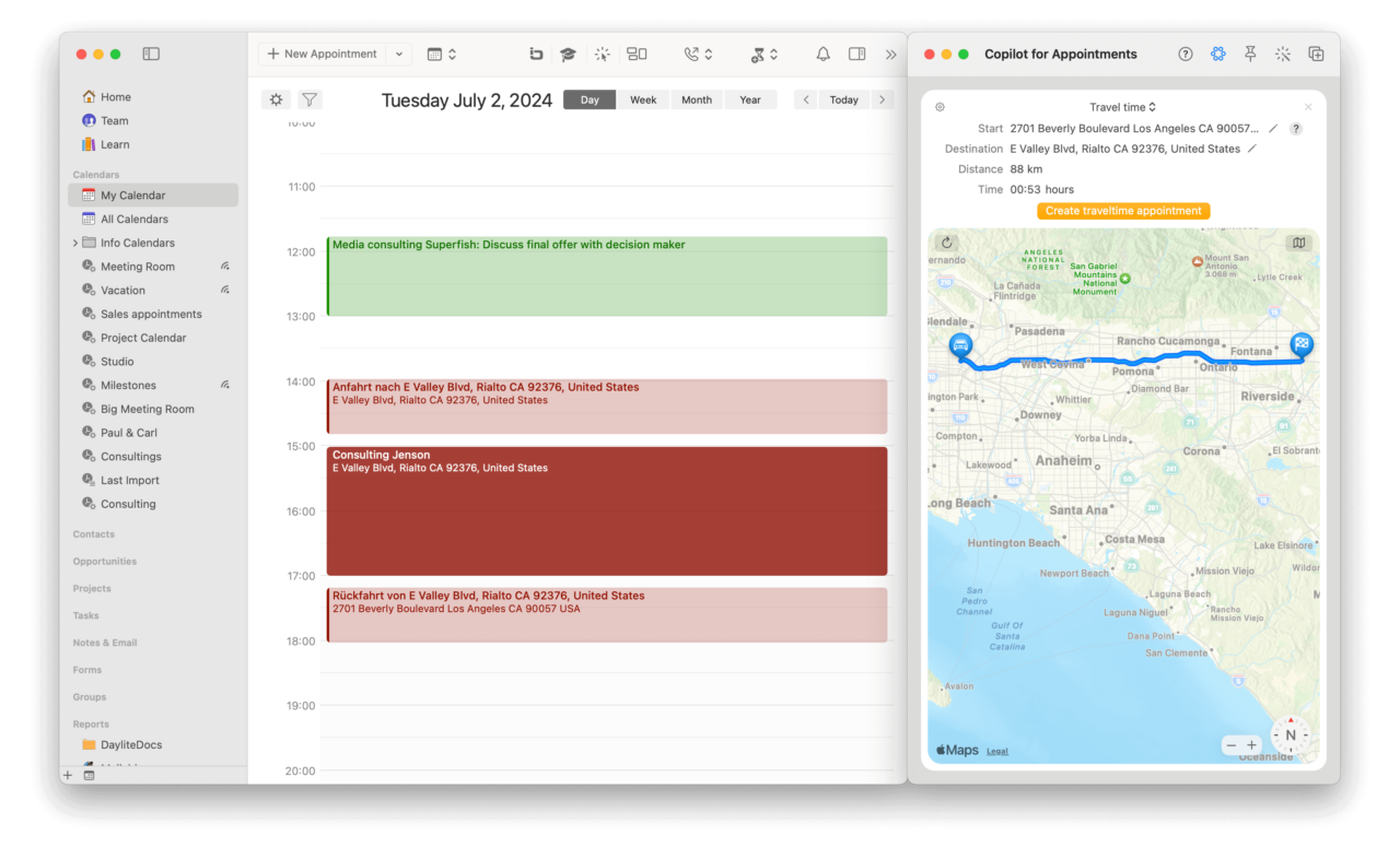 Update: Travel time calculation with the Copilot - iOSXpert