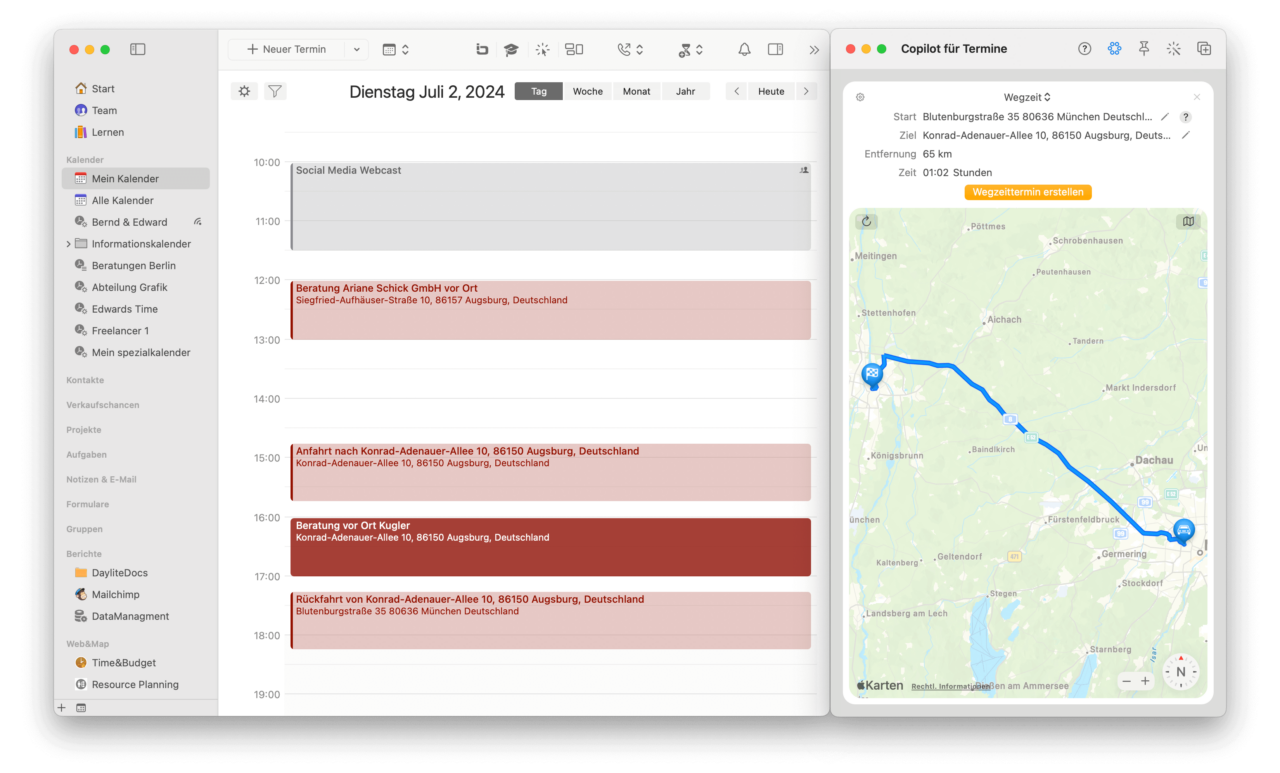 Update: Wegzeitberechnung mit dem Copilot - iOSXpert